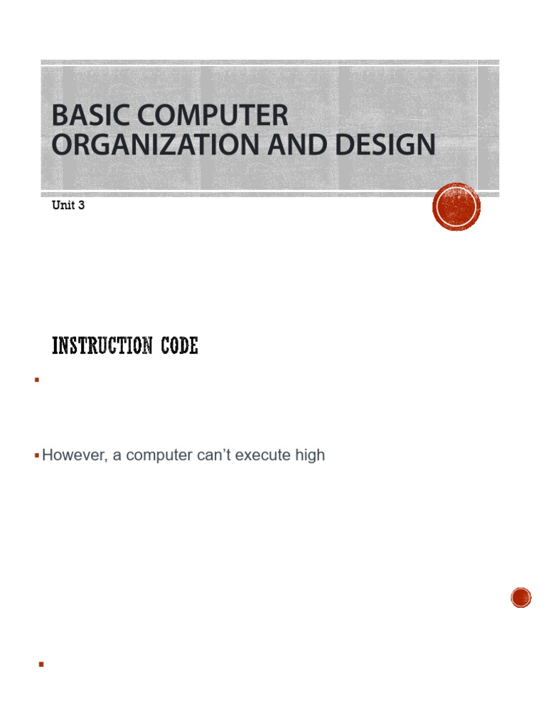 Unit 3 Basic Computer Organization and Design - 1 | PDF | Central Processing Unit | Computer ...