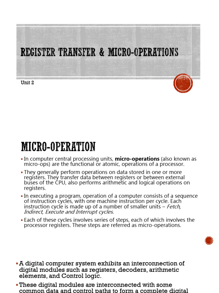 Unit 2 Register Transfer & Microoperations - 1 | PDF | Logic Gate ...