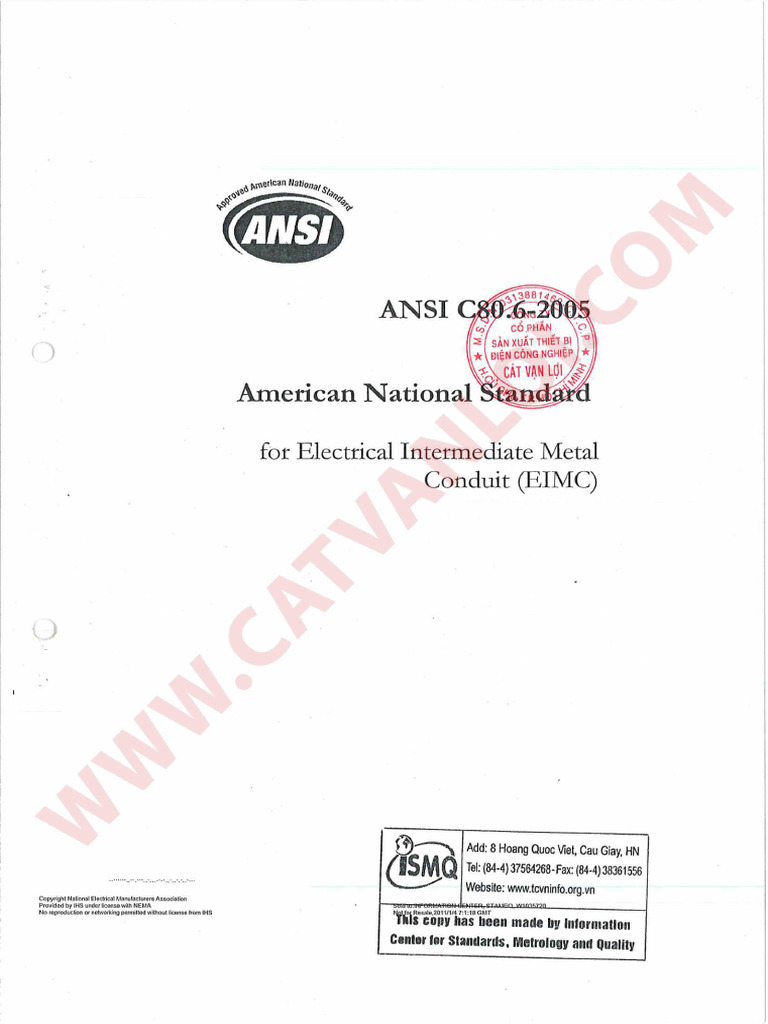 ANSI-C80.6-2005-standard TUBERIAS IMC | PDF