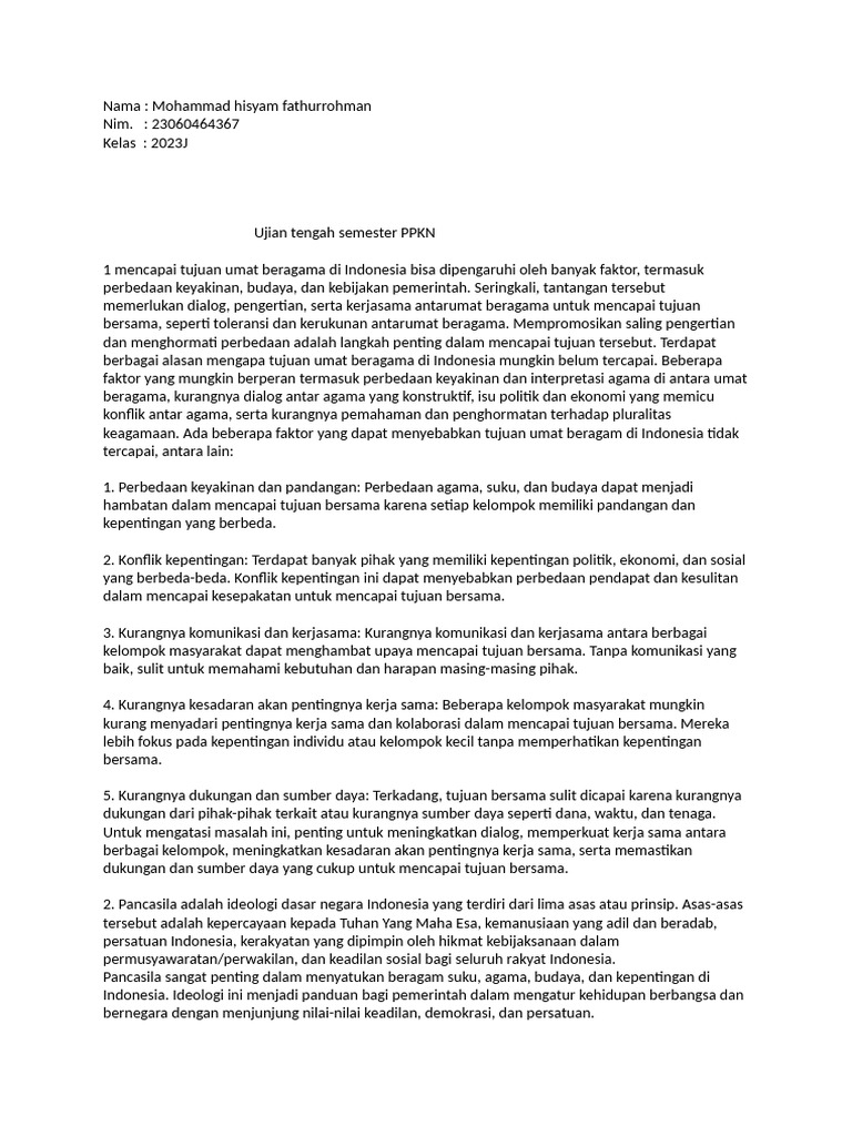 367 Mohammad Hisyam Fathurrohman 2023J | PDF