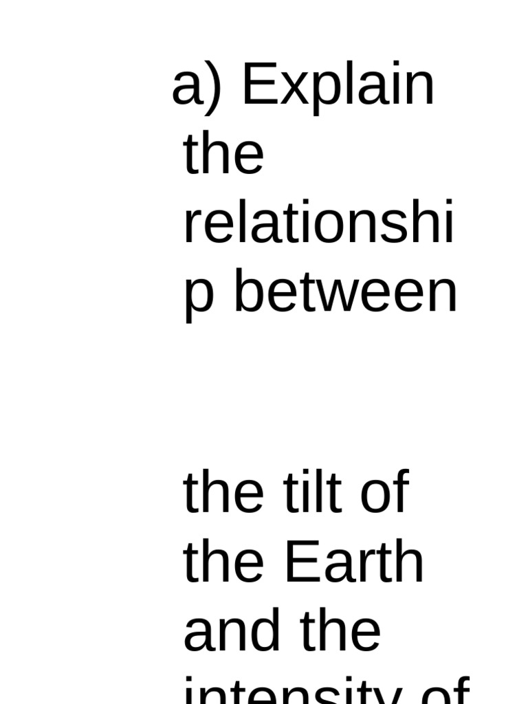 Explain The Relationship Between The Tilt of The Earth and The ...