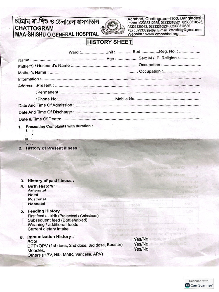 History Sheet | PDF