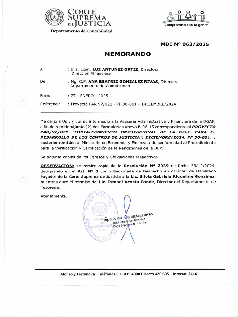 MDC N° 062-2025 A Financiera - Proyecto PAR 97-021 FF-001 - DICIEMBRE 2024 | PDF