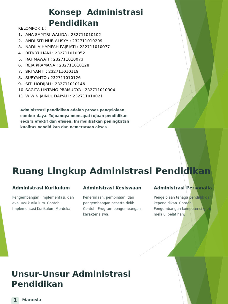 Konsep Administrasi Pendidikan KEL.1 | PDF