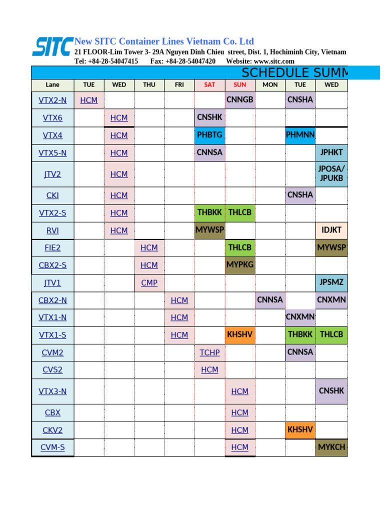 Sitc Shipping Schedule Mar 2025 2602 | PDF | Shipping