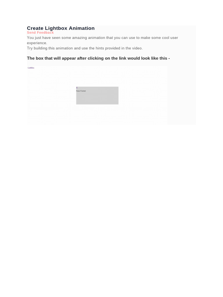 Create Lightbox Animation | PDF