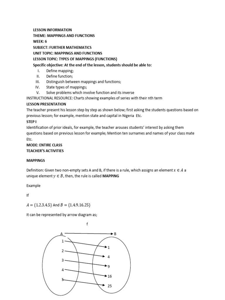 Types of Mappings in Further Mathematics | PDF | Function (Mathematics ...