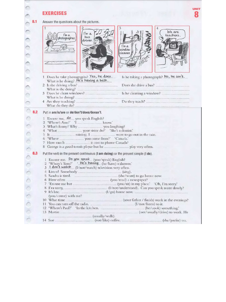 Present Simple Versus Present Continuous Pdf