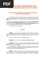 Juicio Especial de Desahucio: Aspectos Clave | PDF | Desalojo | Caso de ley