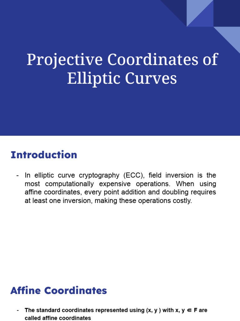 Projective Coordinates Of Elliptic Curves Pdf Curve Field