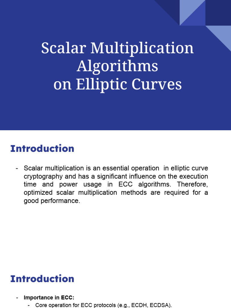 Scalar Multiplication Algorithms | PDF | Applied Mathematics | Algorithms