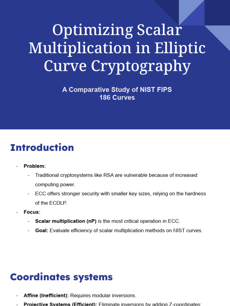 Optimizing Scalar Multiplication in Elliptic Curve Cryptography | PDF | Applied Mathematics ...