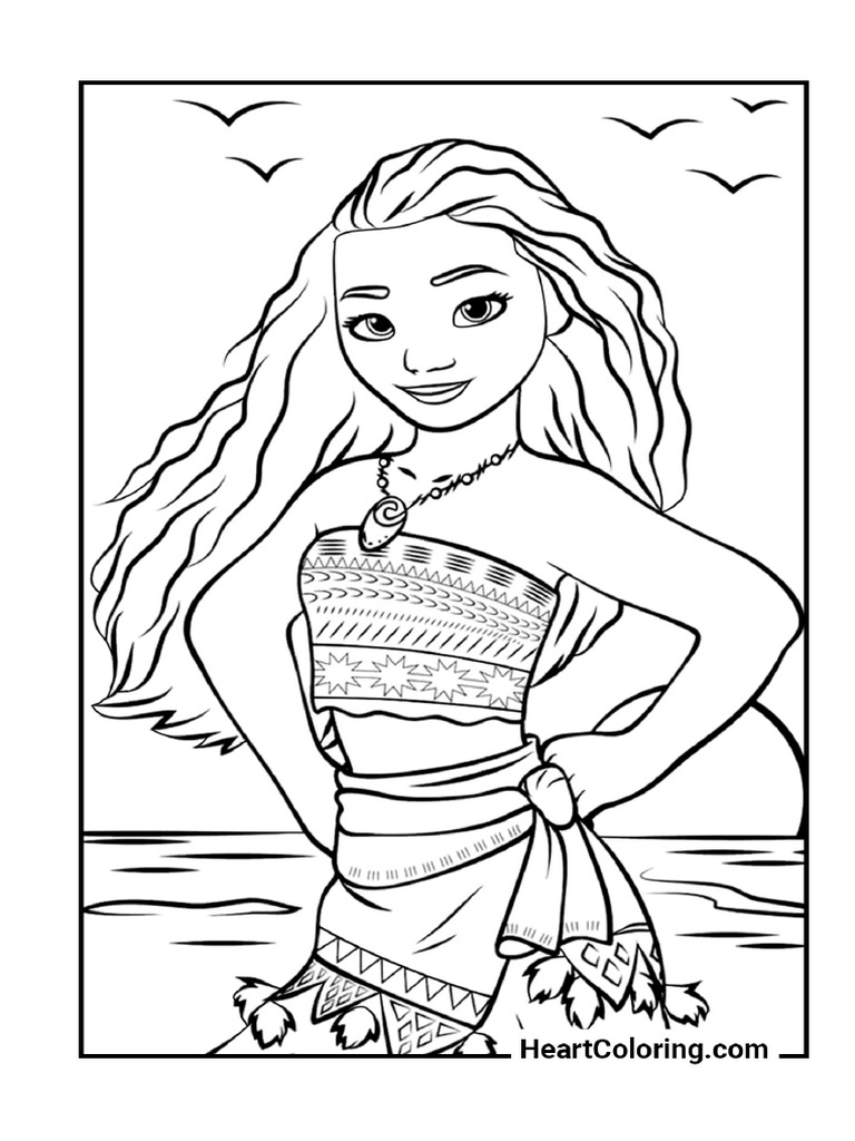 25 Disney Princess Moana Coloring Pages | PDF
