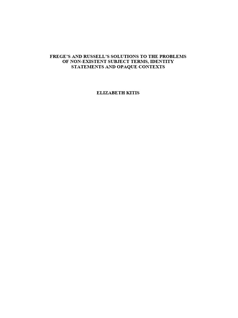 Kitis - Frege-Russell | PDF | Gottlob Frege | Proposition