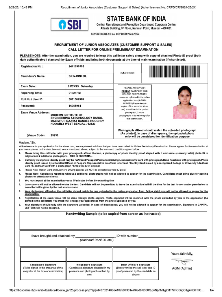 SBI Junior Associate 2025 | PDF