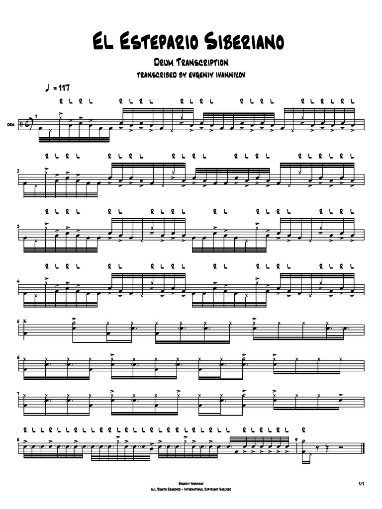 El Estepario Siberiano - Drum Transcription | PDF