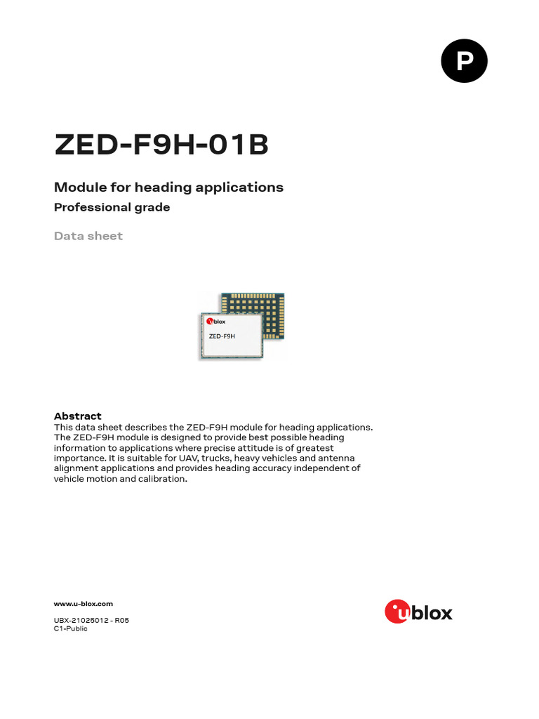 ZED-F9H-01B_DataSheet_UBX-21025012 | PDF | Telecommunications | Computing