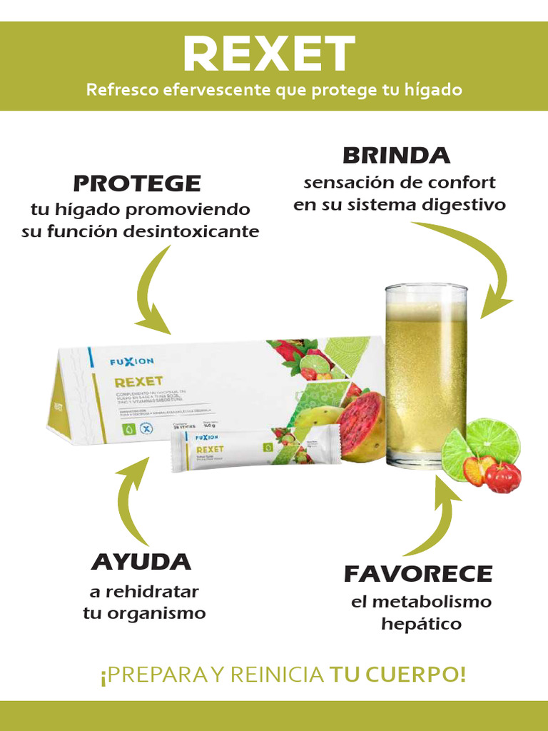 Beneficios y Ingredientes de Rexet Fuxion | PDF | Digestión | Hígado