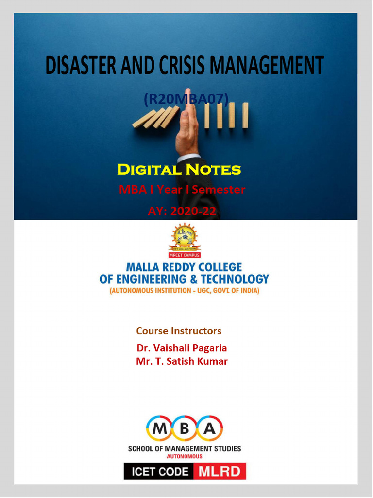 Disaster and Crisis Management | PDF | Emergency Management | Natural ...