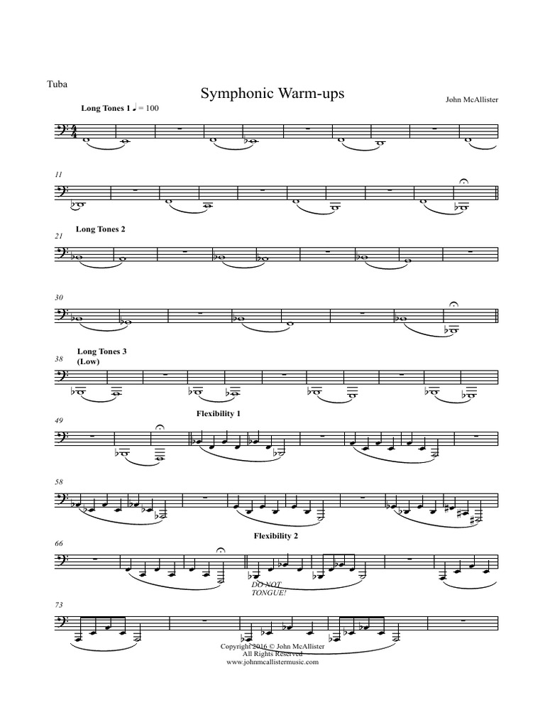 Symphonic Warm-ups Tuba C | PDF