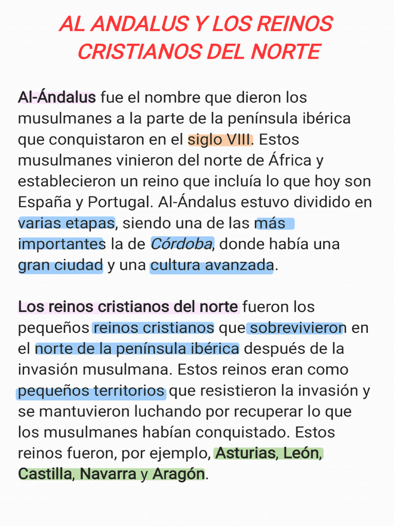 AL ANDALUS Y LOS REINOS CRISTIANOS DEL NORTE | PDF