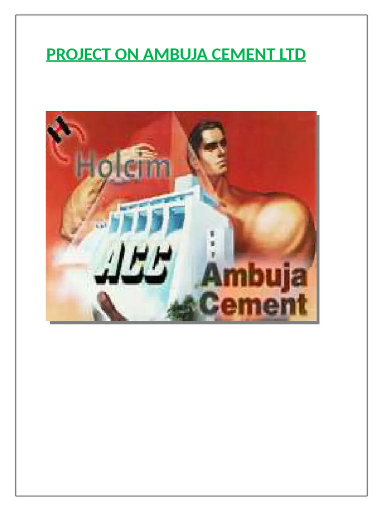 Project On Ambuja Cement LTD | PDF