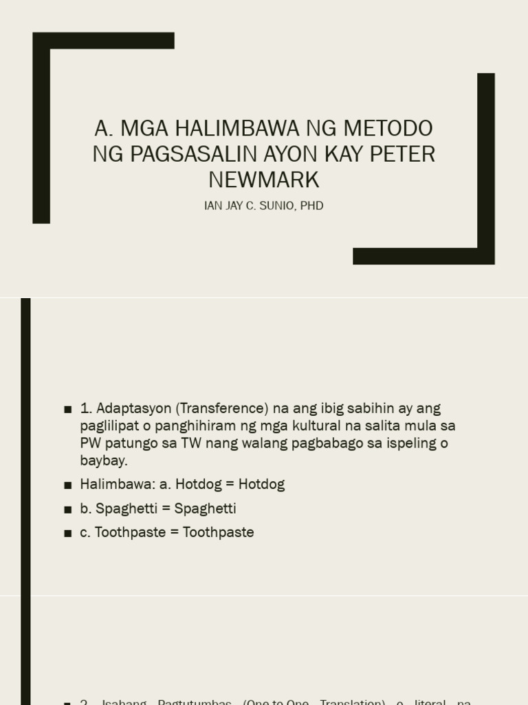 Pagsasalin Newmark | PDF
