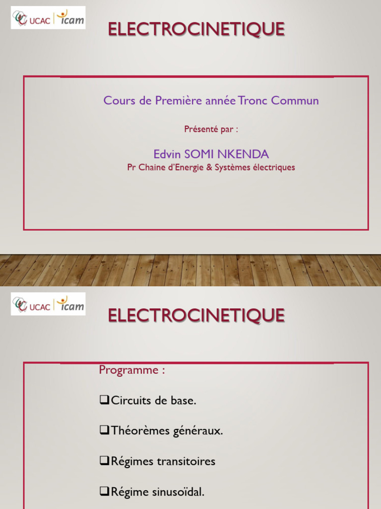 Cours d'Électrocinétique Résumé | PDF | Tension électrique | Puissance ...