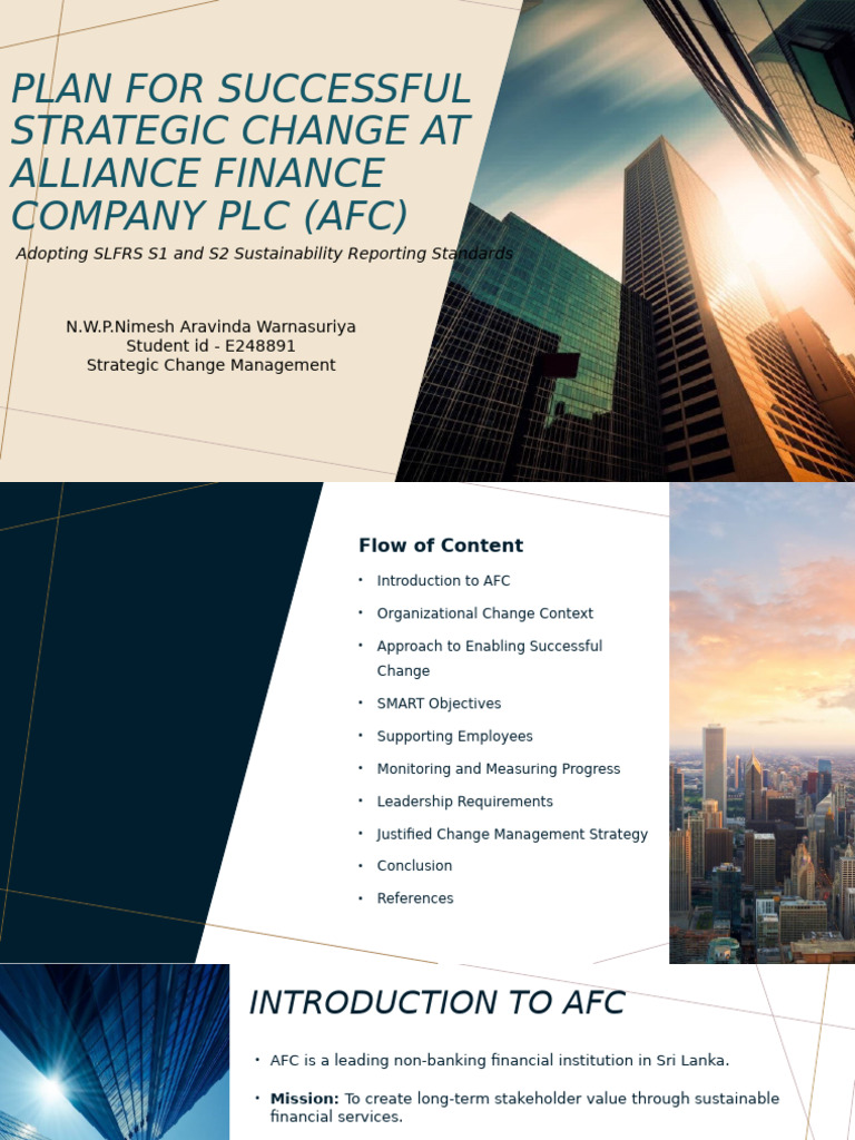 Plan For Successful Strategic Change at Alliance Finance | PDF ...