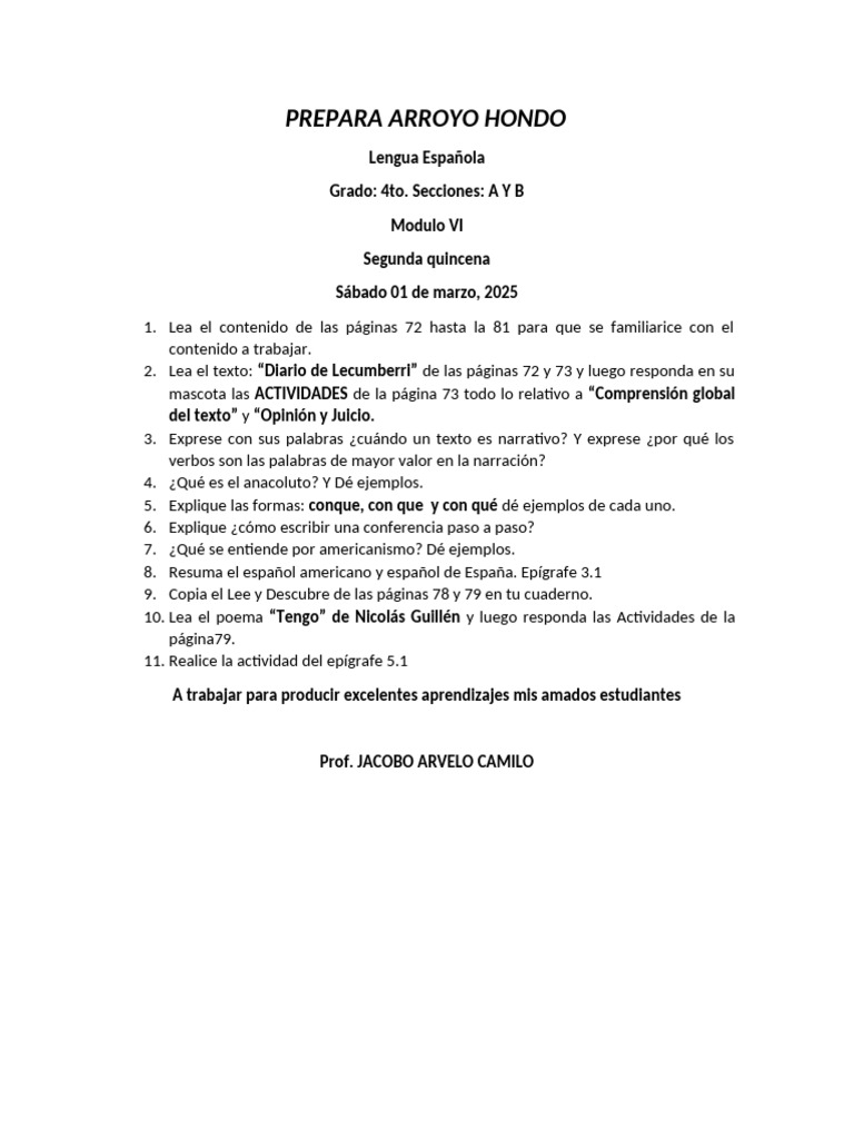 Encuentro Cuarto M-Seis-2 | PDF