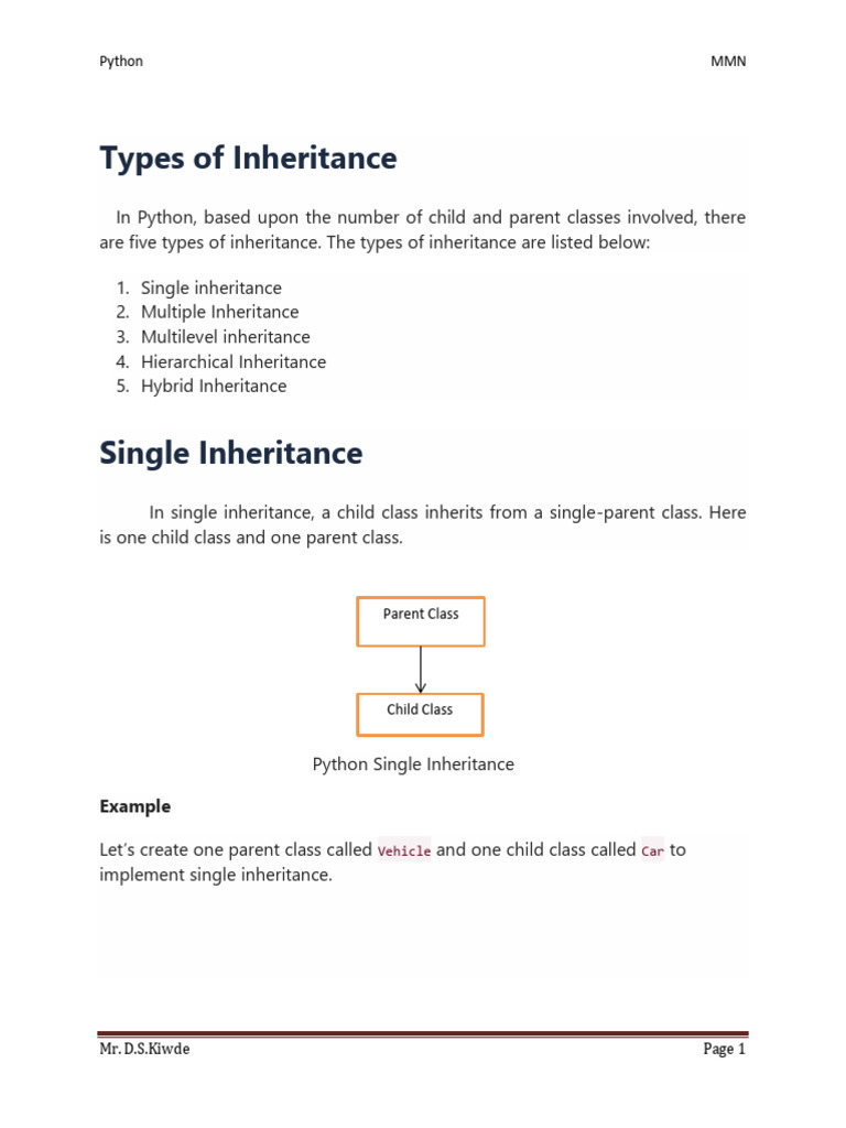 Types Of Inheritance | PDF | Inheritance (Object Oriented Programming ... Types Of Inheritance | PDF | Inheritance (Object Oriented Programming ...