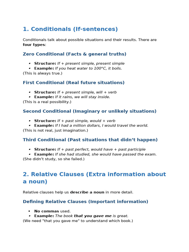 Understanding Conditionals and Clauses | PDF | Word | Verb