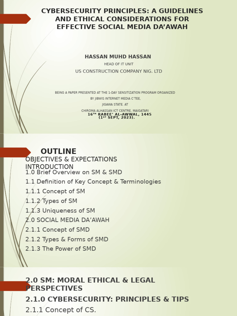 Cybersecurity for Social Media Da’wah | PDF | Spamming | Computer Security