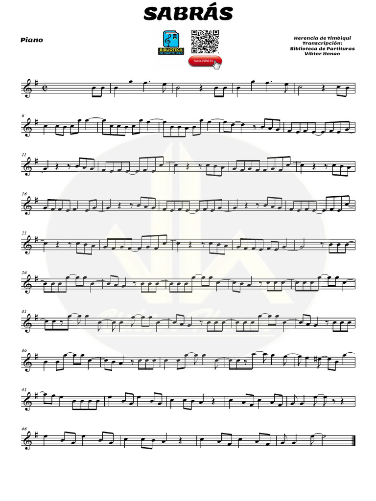 Sabrás - Piano | PDF