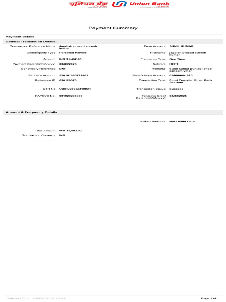 Initiate Single Entry Payment Summary UX303!03!2025 | PDF