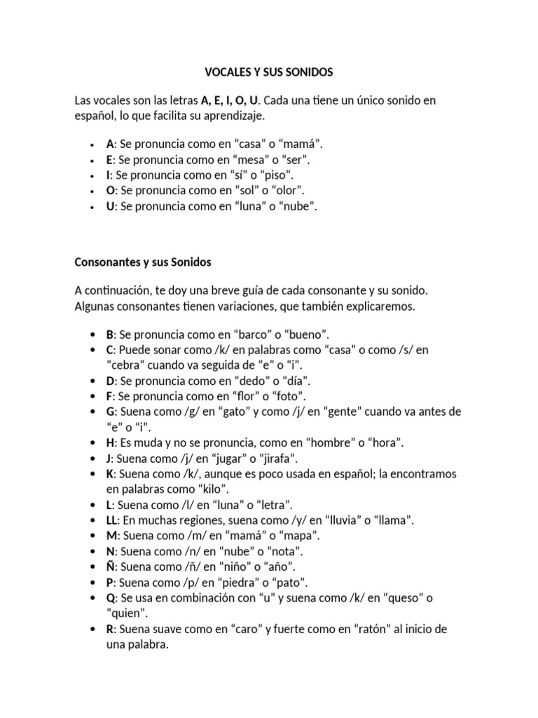 Sonidos de Las Letras | PDF