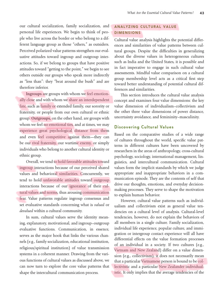 Understanding Cultural Value Patterns | PDF | Gender Role | Masculinity