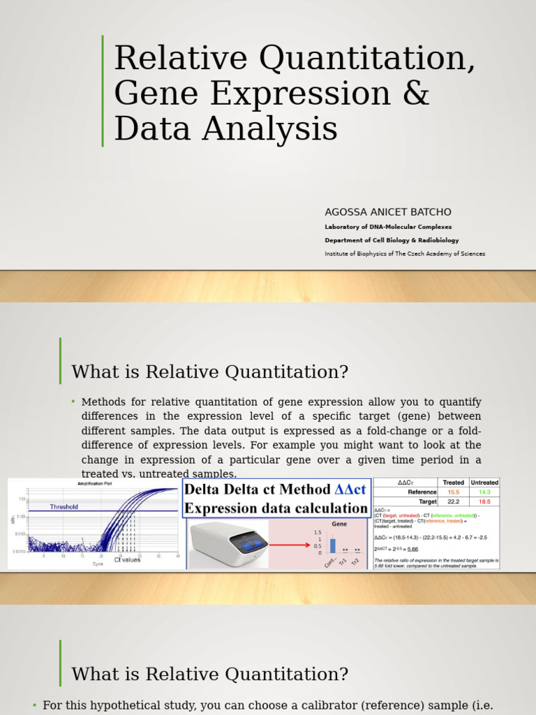 Relative Quantitation, Gene Expression & Data Analysis | PDF | Gene ...