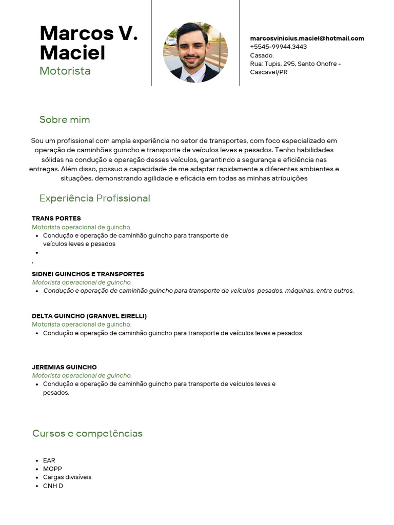 CV Marcos Vinicius | PDF