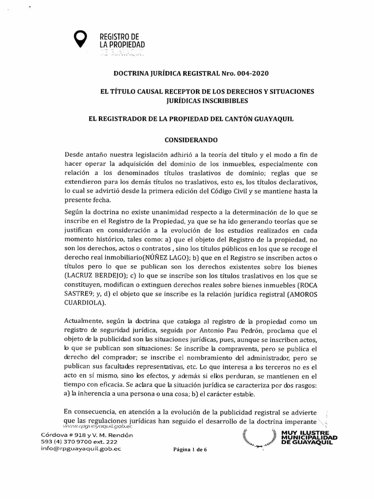 DOCTRINA JURIDICA REGISTRAL Nro. 004 2020 | PDF | Propiedad de la comunidad | Propiedad