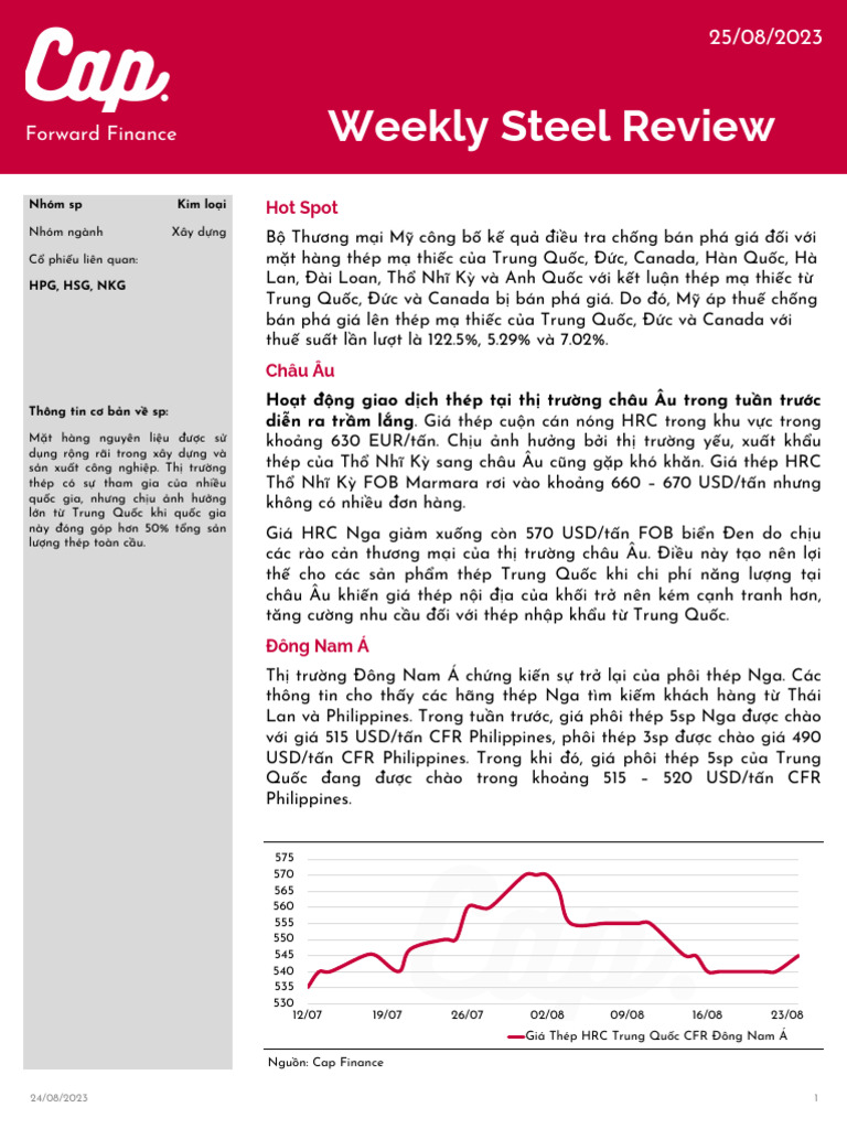 Weekly Steel Review 20230825 | PDF