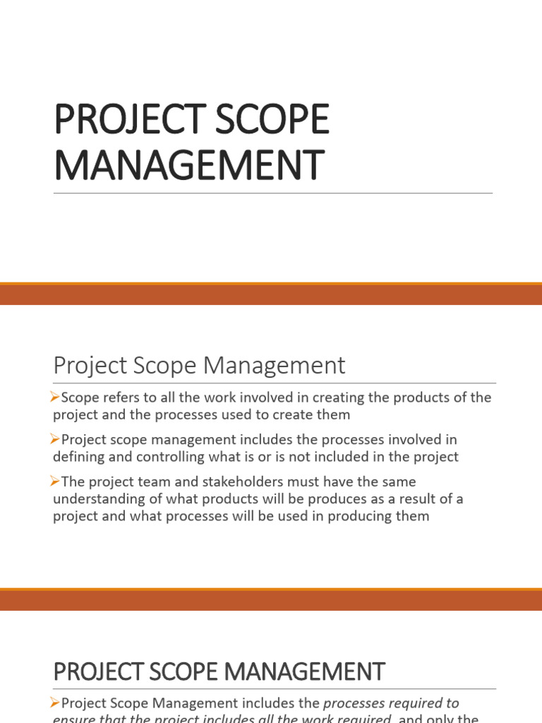 Project Scope Management Overview | PDF | Scope (Computer Science ...