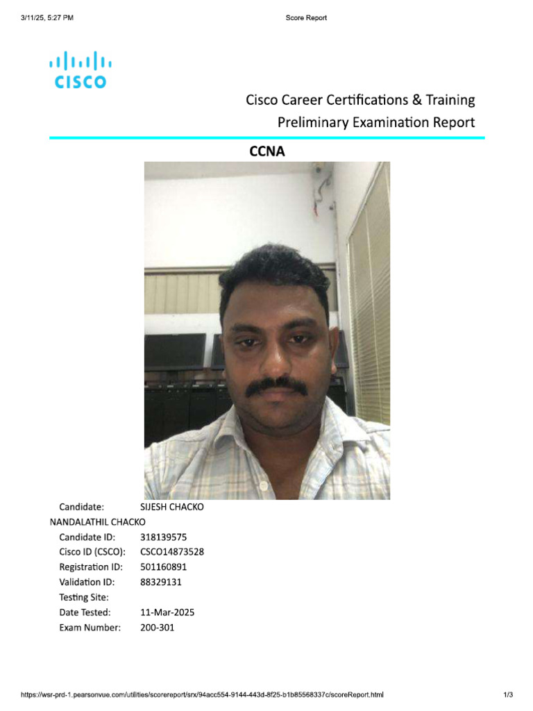 CCNA Exam Report | PDF