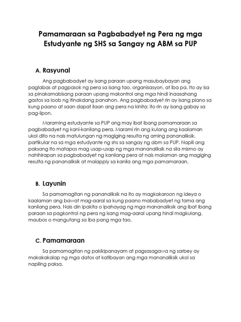 Pamamaraan Sa Pagbabadyet NG Pera NG Mga | PDF