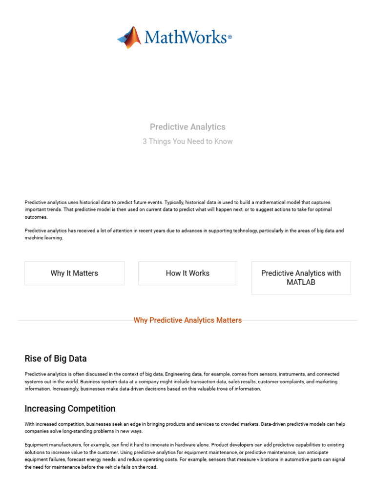 What Is Predictive Analytics - 3 Things You Need To Know - MATLAB ...