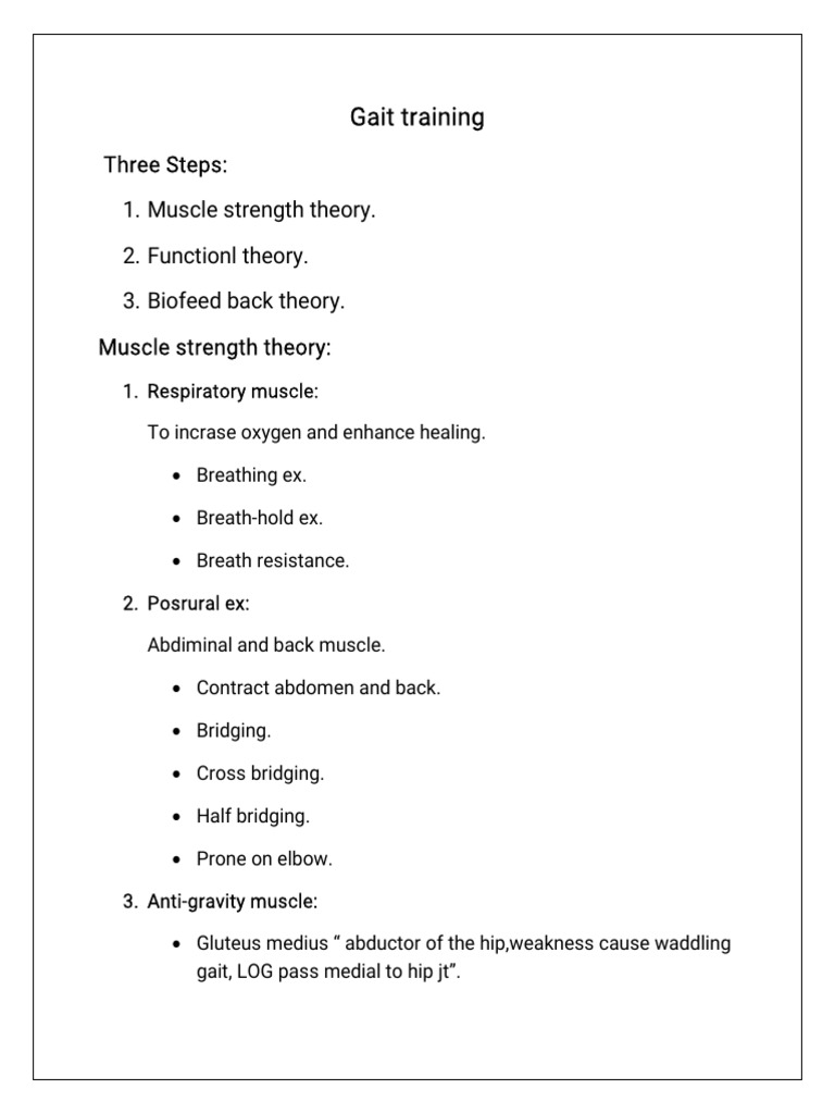 Gait Training: Strength and Feedback Techniques | PDF