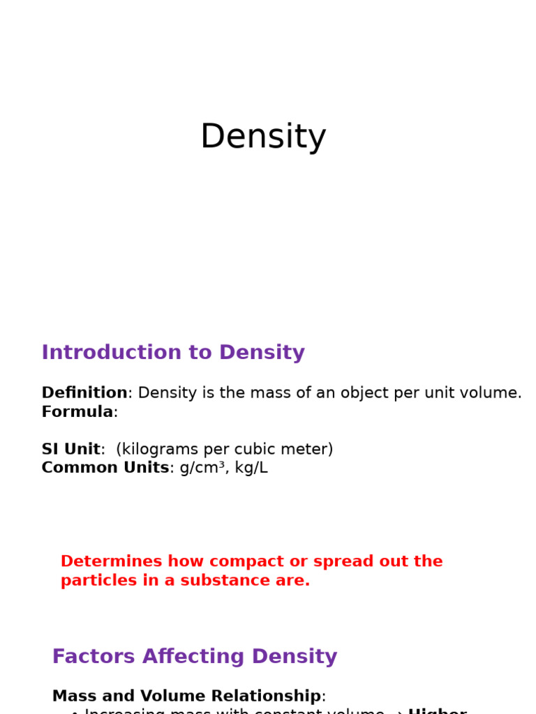Density | PDF | Density | Water