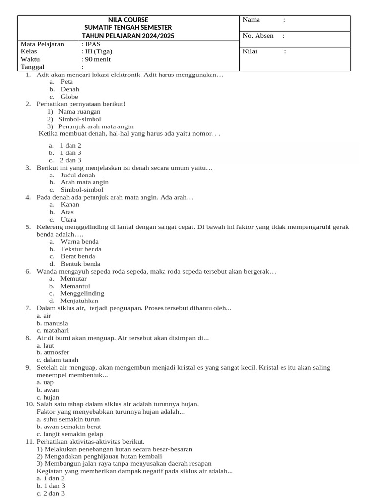 STS Ipas Kelas 3 SMT 2 | PDF