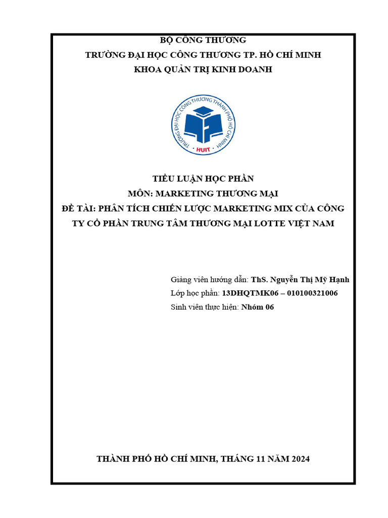 NHÓM 06 - MKT THƯƠNG MẠI (T2+5 - TIẾT 7-9) | PDF