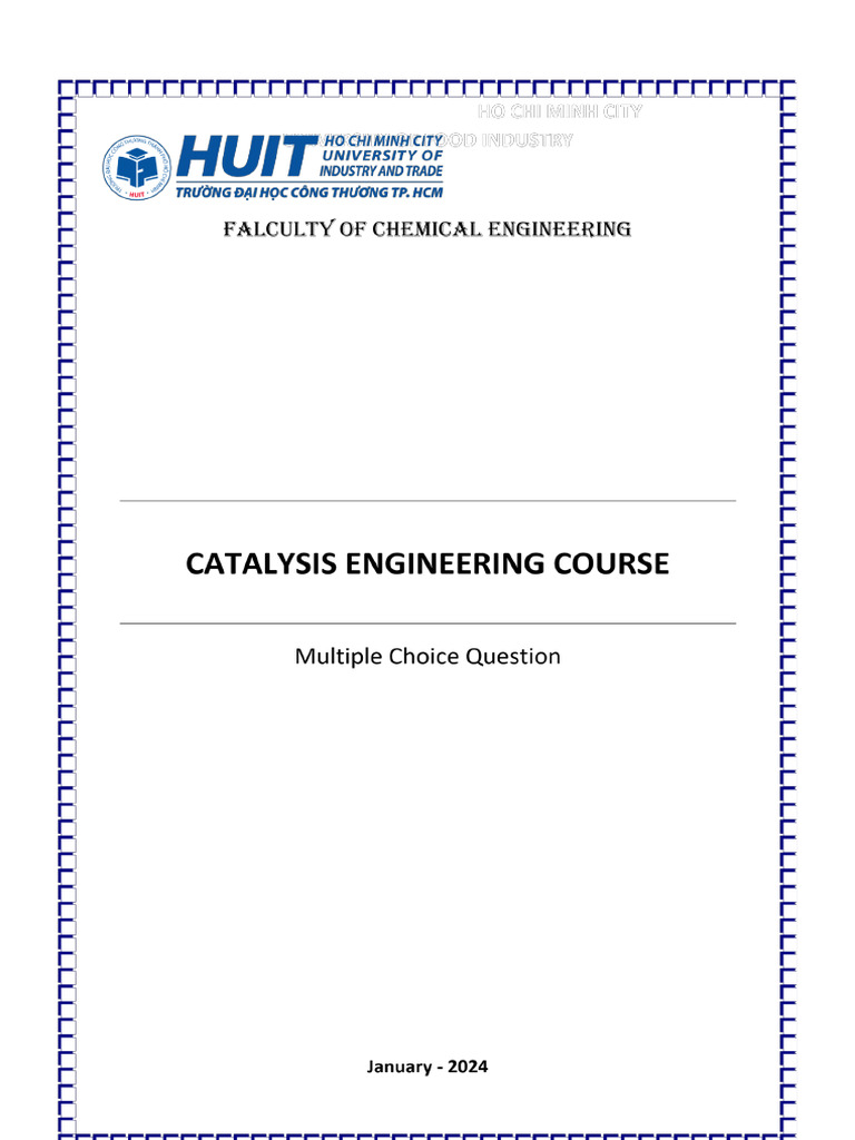Catalysis Engineering MCQ Guide | PDF | Catalysis | Adsorption